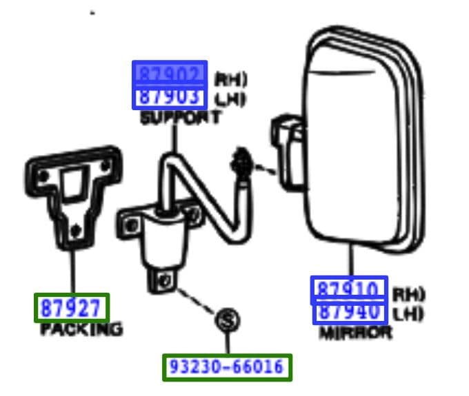 Genuine Toyota Mirror Support 87902-90803 8790290803