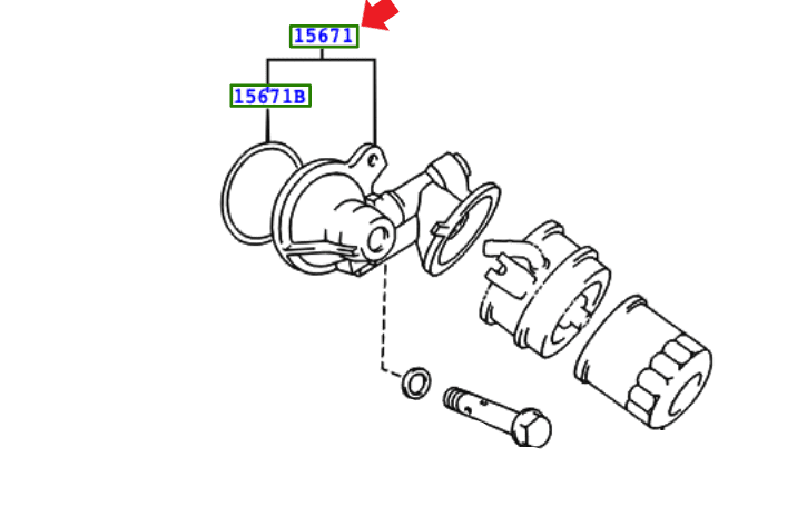 Genuine Toyota Oil Filter Bracket 15670-46110