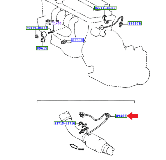 Genuine Toyota OXYGEN SENSOR 89465-47070