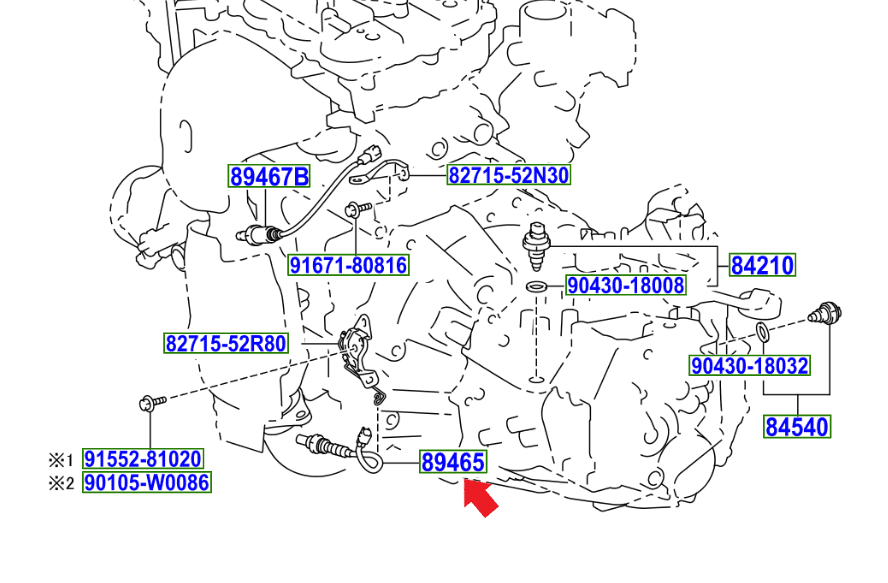 Genuine Toyota Oxygen Sensor 89465-52540