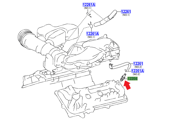 Genuine Toyota PCV Valve 12204-31110