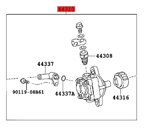 Genuine Toyota POWER STEERING PUMP 44310-60621