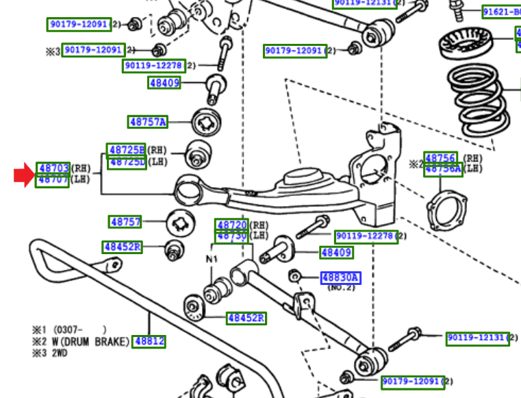 Genuine Toyota Rav4 2005-2012 Rear Suspension Arm LH 48720-42030 OEM ...