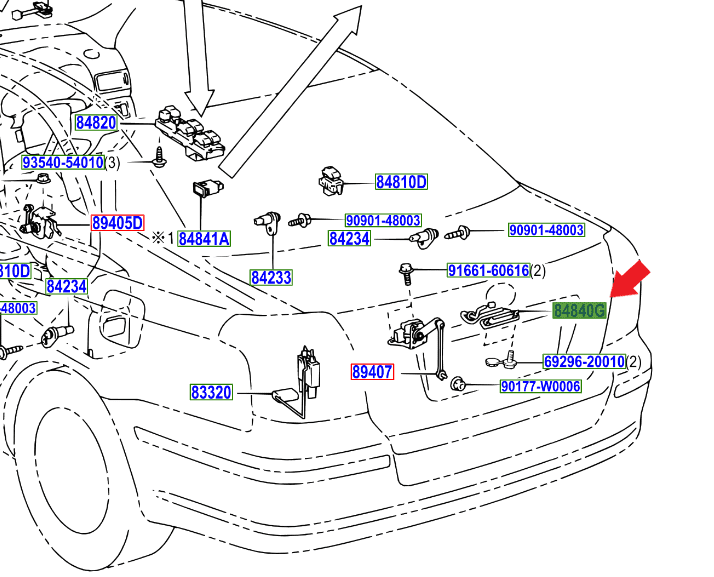 Genuine Toyota Rear Boot Lock Switch 84840-20030