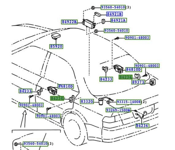 Genuine Toyota Rear Door Lamp Switch 84231-53010