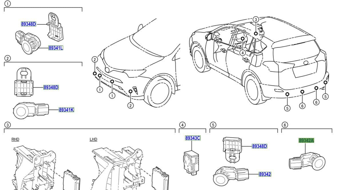 Geniune Toyota Rear Parking Sensor 89341-42060-C0 8934142060C0