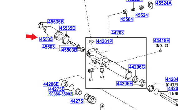 Genuine Toyota Steering Rack Gaiter 45535-35030