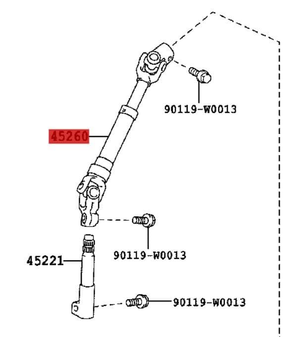 Genuine Toyota Steering Shaft 45260-02160 High-Quality OEM Replacement ...