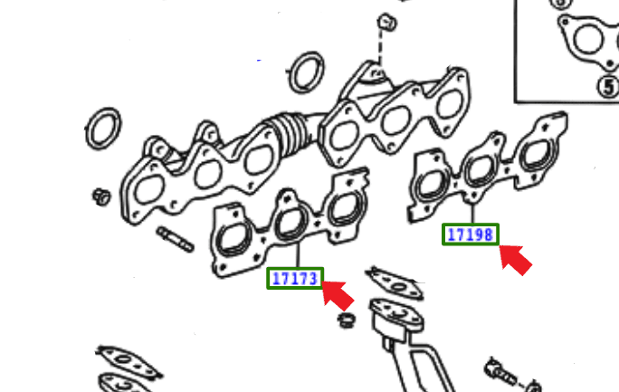 Genuine Toyota Supra JZA80 2JZGTE Manifold Gasket Exhaust Kit 17198-46010