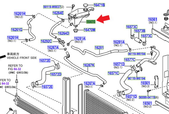 Genuine Toyota TANK ASSY RADIATOR RESERVE 16480-0D030