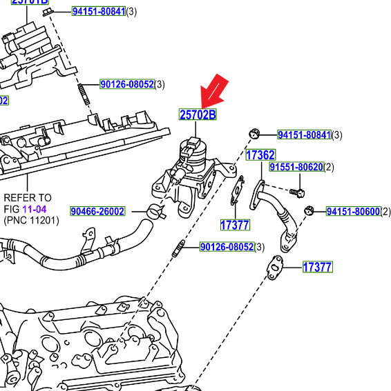 Genuine Toyota Valve Set Emission Control No 2 25702-31014