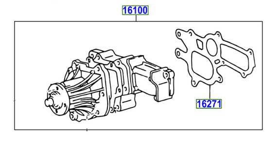 Genuine Toyota Water Pump 16100-39486