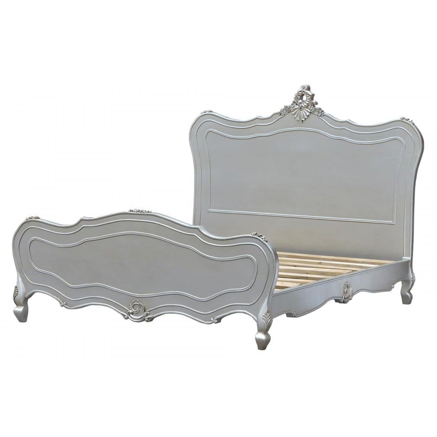 Boudoir Provence Silver Rococo Double Bed