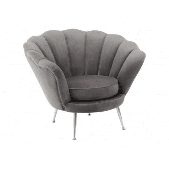Halcyon Soft Mid Grey Velvet Shell Chair