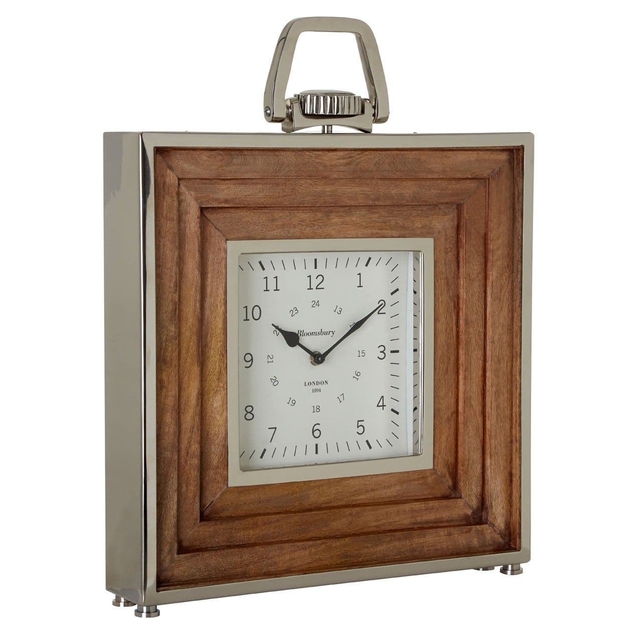 Regal Nickle Mantle Clock - Large