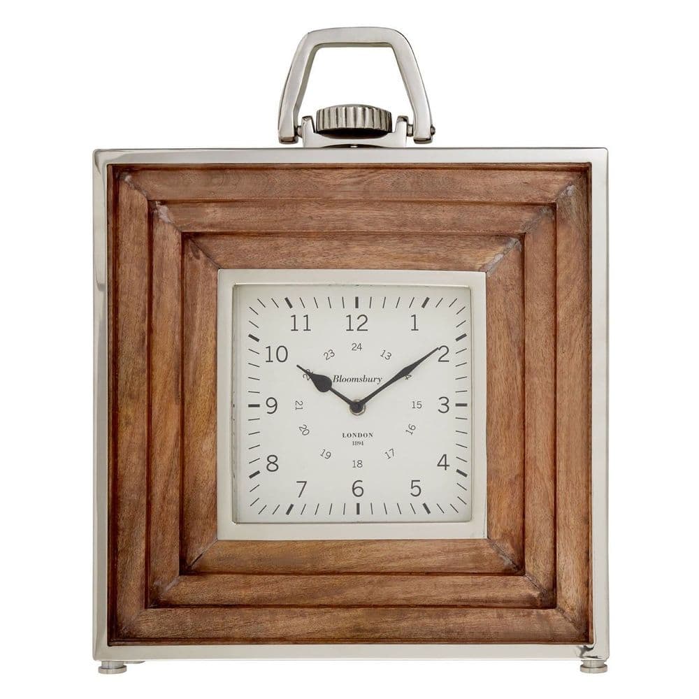 Regal Nickle Mantle Clock - Large