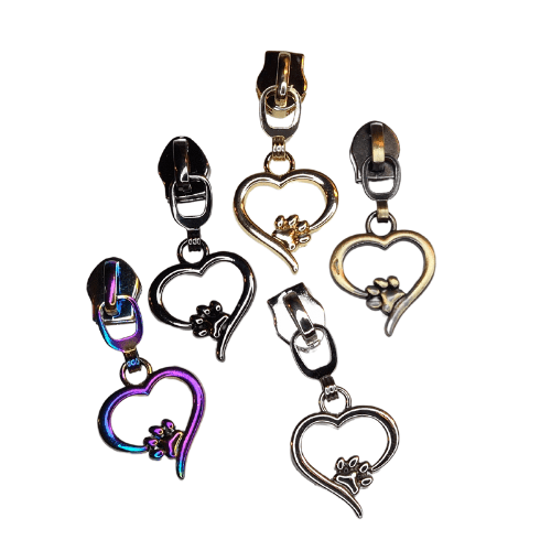 5 Zipper Pull - Heart & Paw