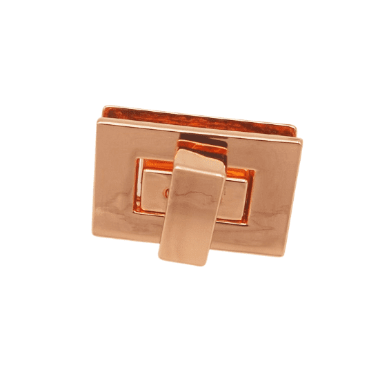 Rectangular Turn Lock - Rose Gold