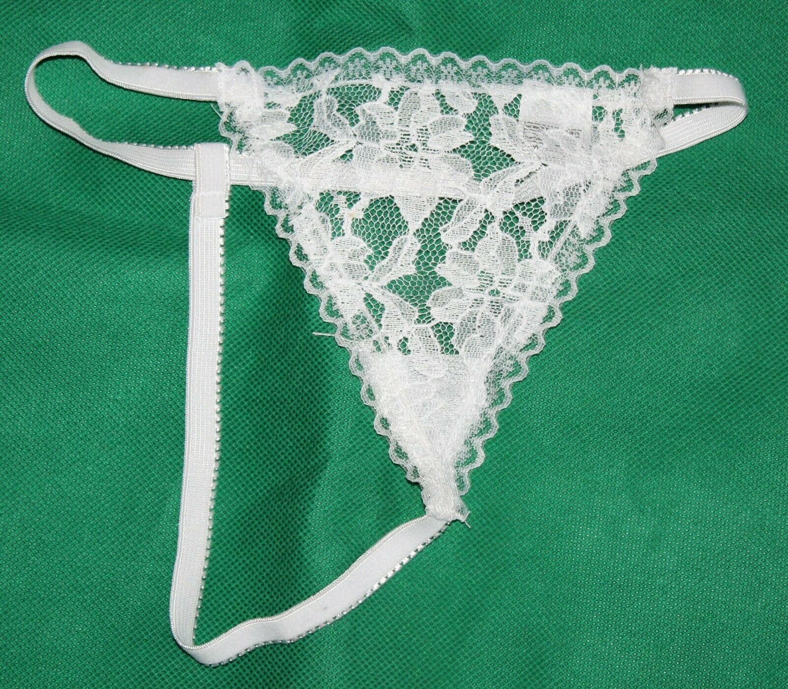 Fabulous White Lace See Through Low Rise Thong/G-String to fit up to a ...