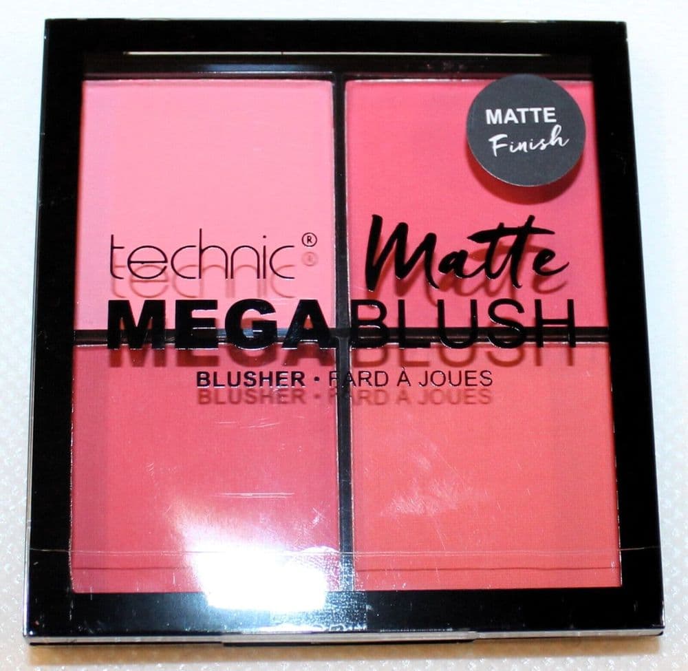 Technic MATTE MEGA BLUSH Compact Quad Blusher Palette Natural Matte Pink Colours