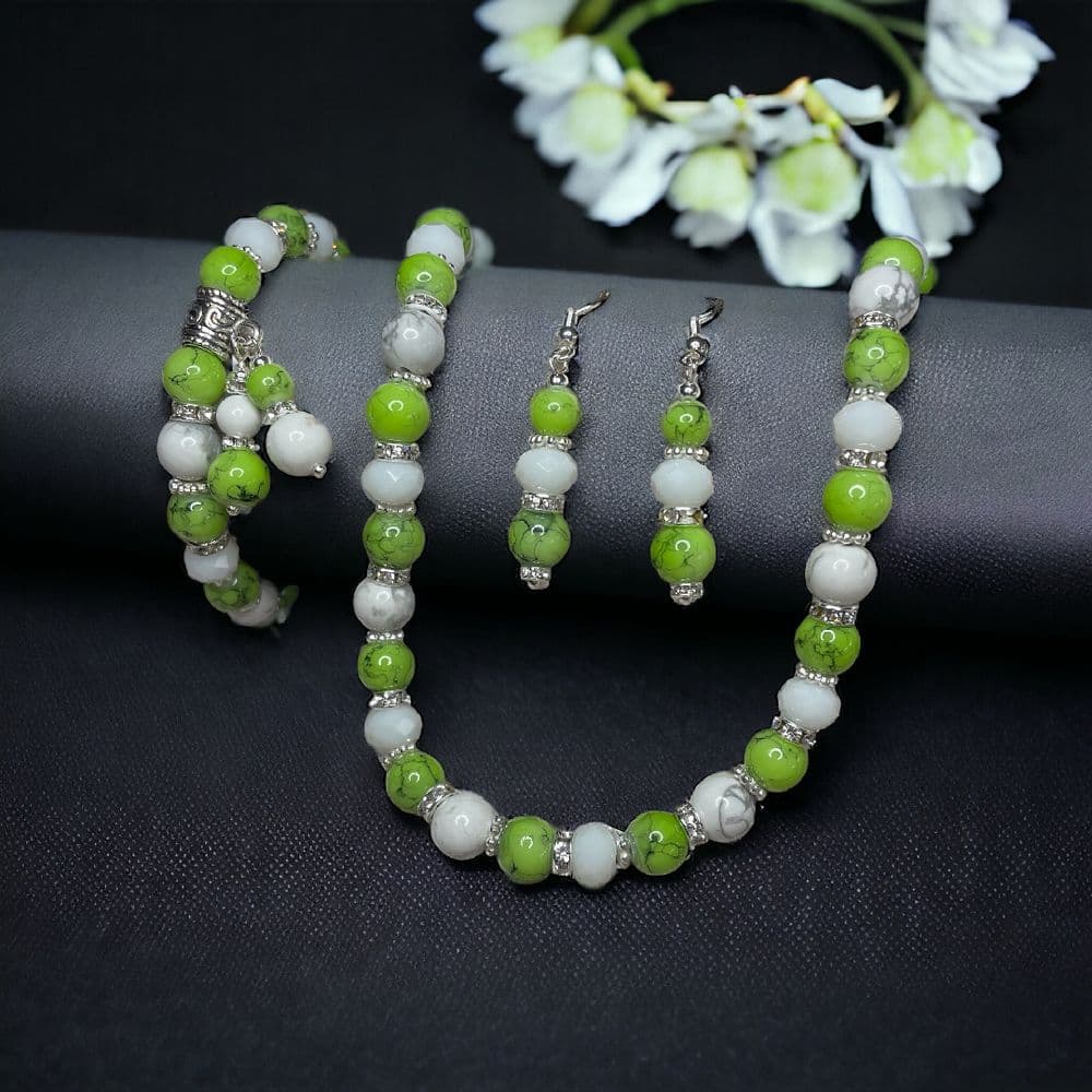 Lime Green Marble Matching Set