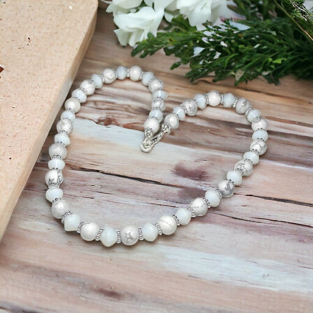 White and Grey Marble - Necklace