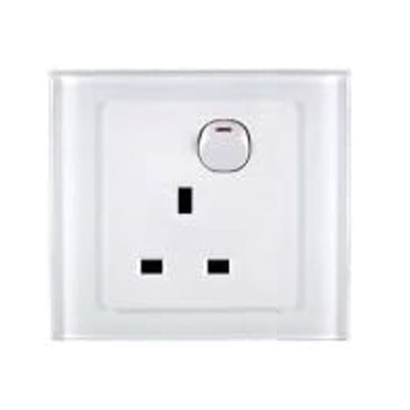 RetroTouch Single Plug Socket White/White Glass 00163