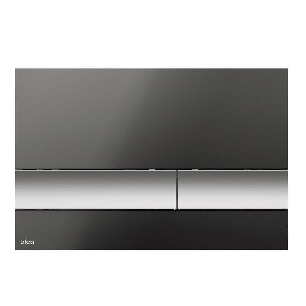 Alca Plast Basic 17 Flush Plate Inline Polished Black & Matt Chrome M1728-2