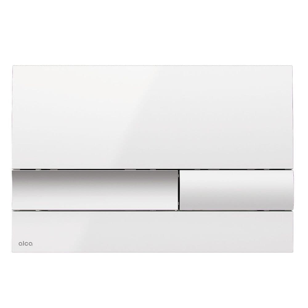 Alca Plast Basic 17 Flush Plate Inline Polished White M1730