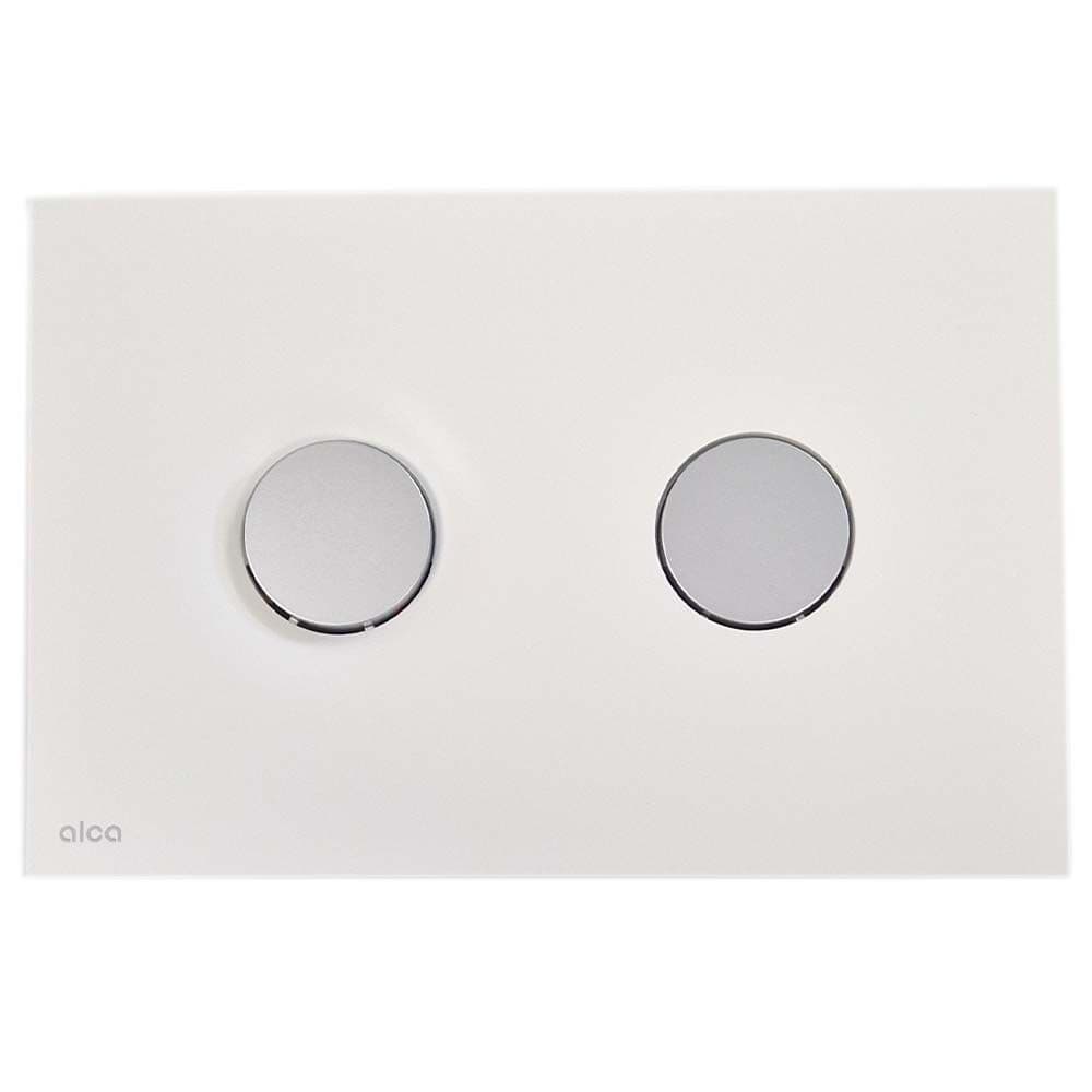 Alca Plast Dot Dot Flush Plate Matt White & Matt Chrome M1976-2