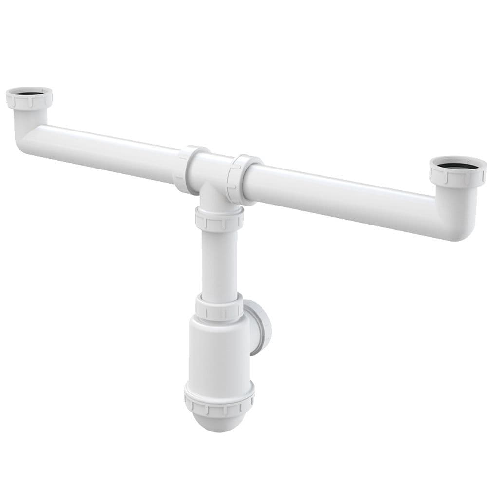 Alca Plast Double-Sink Waste & Trap DN40/50 With G 6/4" Union Nuts A448 ...