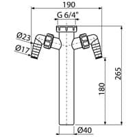 Alca Plast Pipe Adapter DN40 G 6/4" Union Nut & Dual Ø17 23mm ...