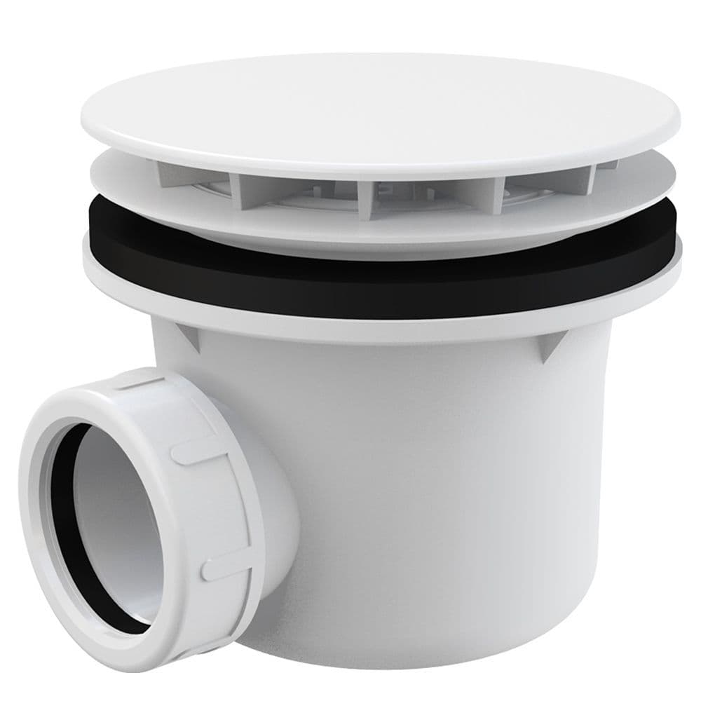Alca Plast Shower Waste & Trap 90mm DN40 Polished White A49B