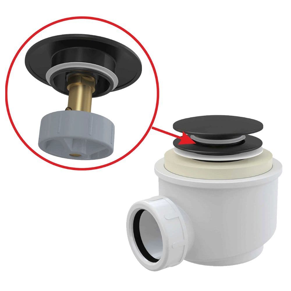 Alca Plast Shower Waste & Trap Click/Clack Waste Outlet 50mm DN 40 Matt ...