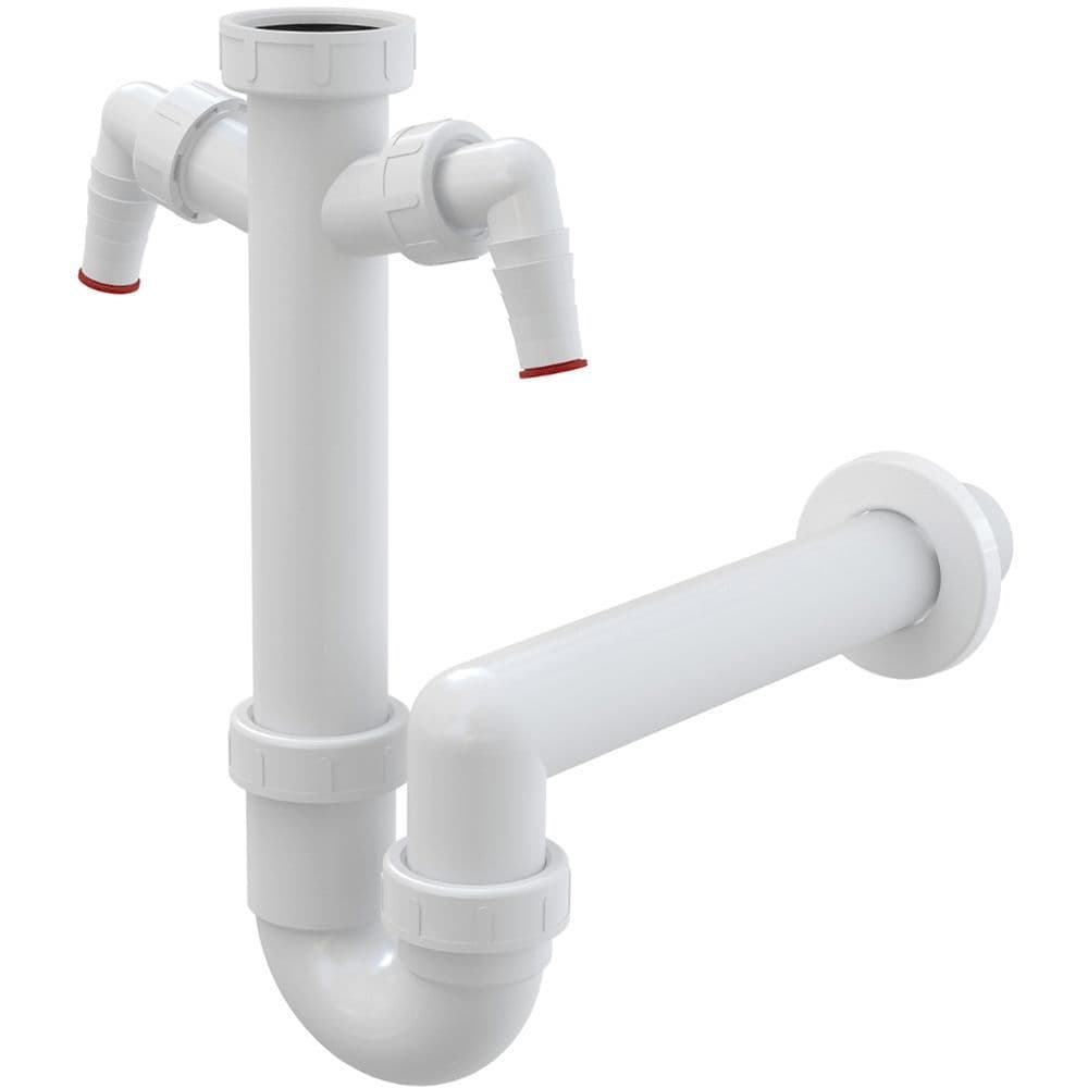 Alca Plast Tubular Sink Waste & Trap DN40 With G 6/4" Union Nut & Dual ...