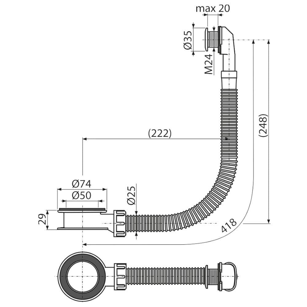 Alca Plast Wash-Basin Overflow For Basins Without Integrated Overflow ...