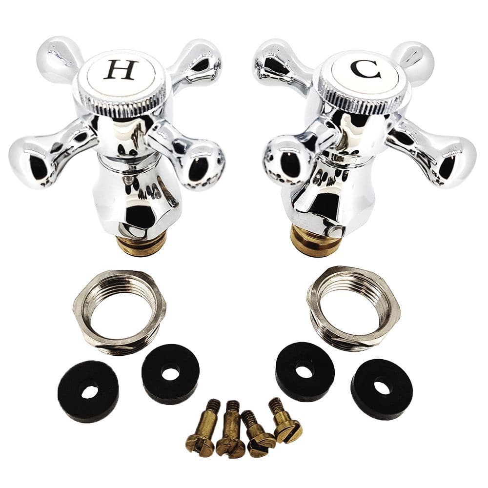 bathroomspareparts 1/2 &3/4& x22; CROSS HEAD CHROME PLATED TAP ...