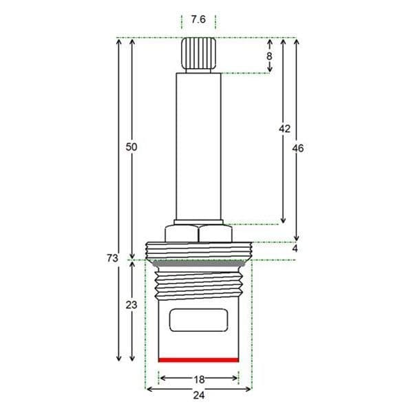 BathroomSpareParts 1/2" Quarter Turn Pair Ceramic Disc Valves TMV573H-P