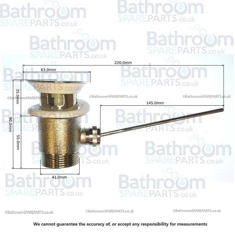 Bristan Regency Pop-Up Waste Assembly Gold 18431ZL19-O