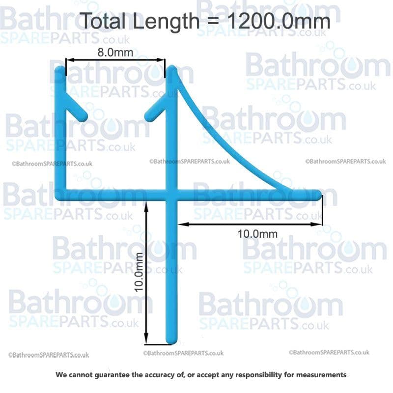 BSP 8mm Shower Seal 1200mm Length BSP8BS-12