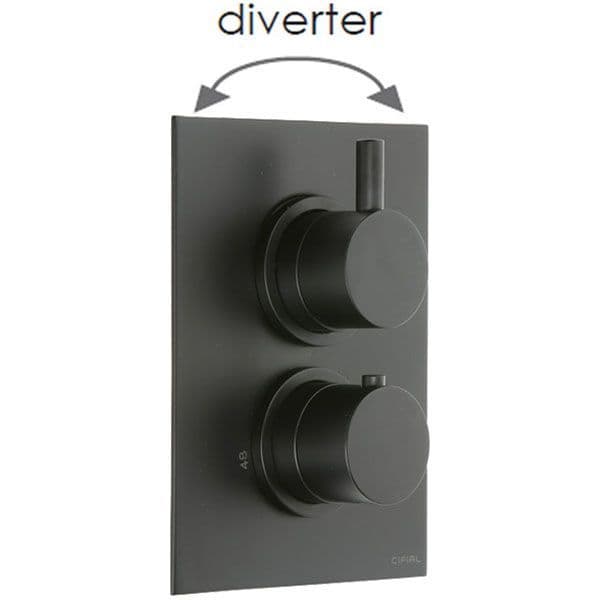 Cifial Techno 465 Black 2 Control Thermostatic Valve With Diverter ...