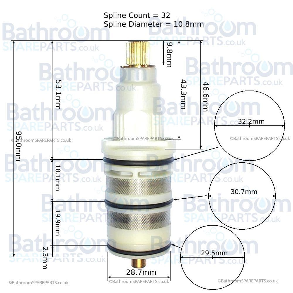 Crosswater Douche Cartridge for Thermostatic douche valve For SH949C MB1113