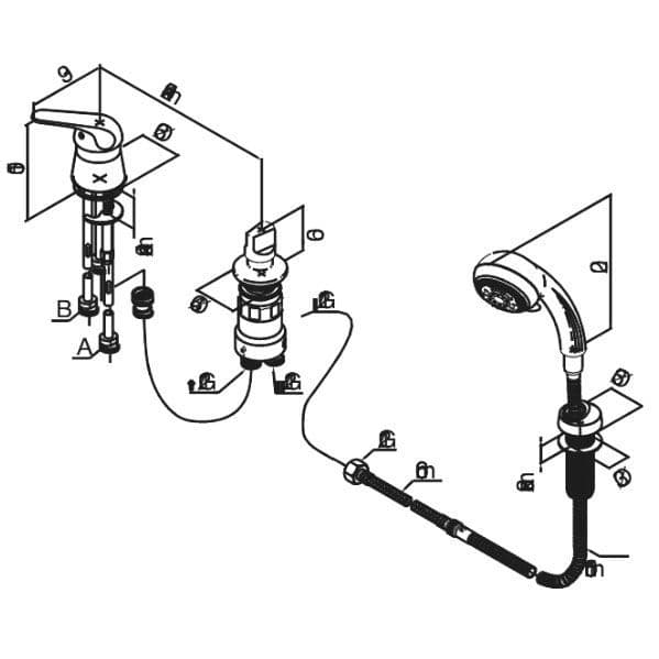 Damixa Apollo Plus 3-hole Bath Shower Mixer Chrome 5401200 Spare Parts