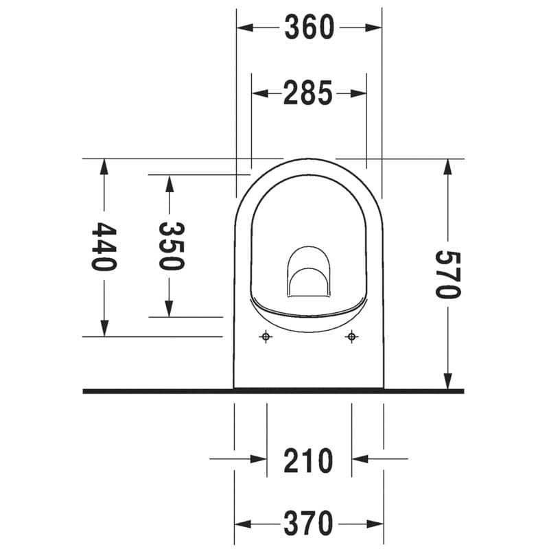 Duravit ME By Starck Wall Mounted Rimless Toilet - 252909