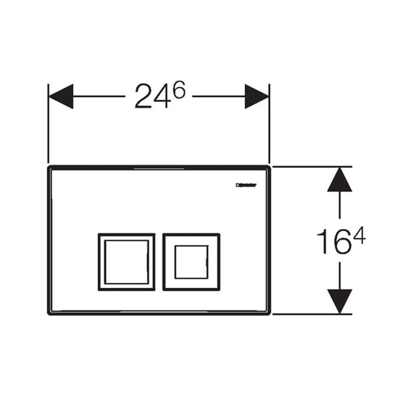 Geberit Delta 35 Matt Chrome Dual Flush Plate 115 135 46 5