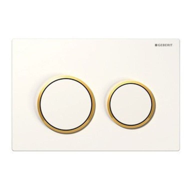Geberit Kappa 21 White/Gold Dual Flush Plate 115 240 KK 1