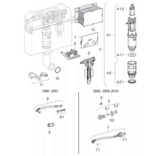 Geberit Kappa Concealed Cisterns 15cm WC Fixing Frame 109 205 00 1 ...