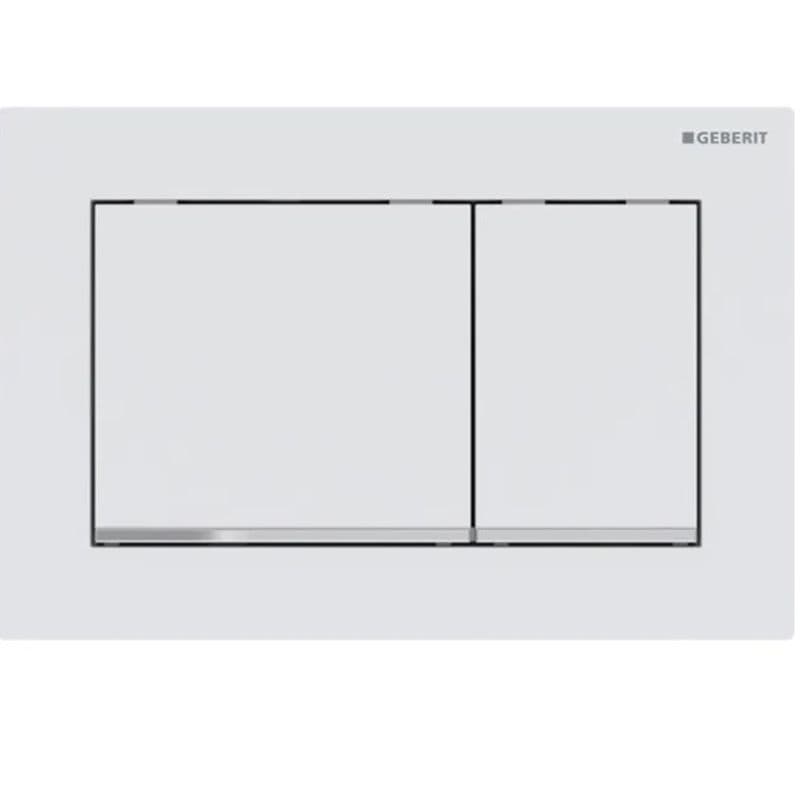 Geberit Omega30 Plate White Matt Coated Design Stripes Gloss Chrome ...