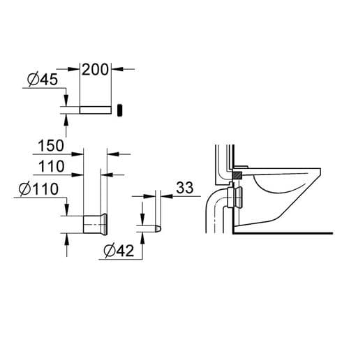 Grohe Pan and Flush Pipe Connectors