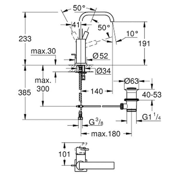 Grohe Allure Single Lever Basin Mixer 32146000 Spare Parts
